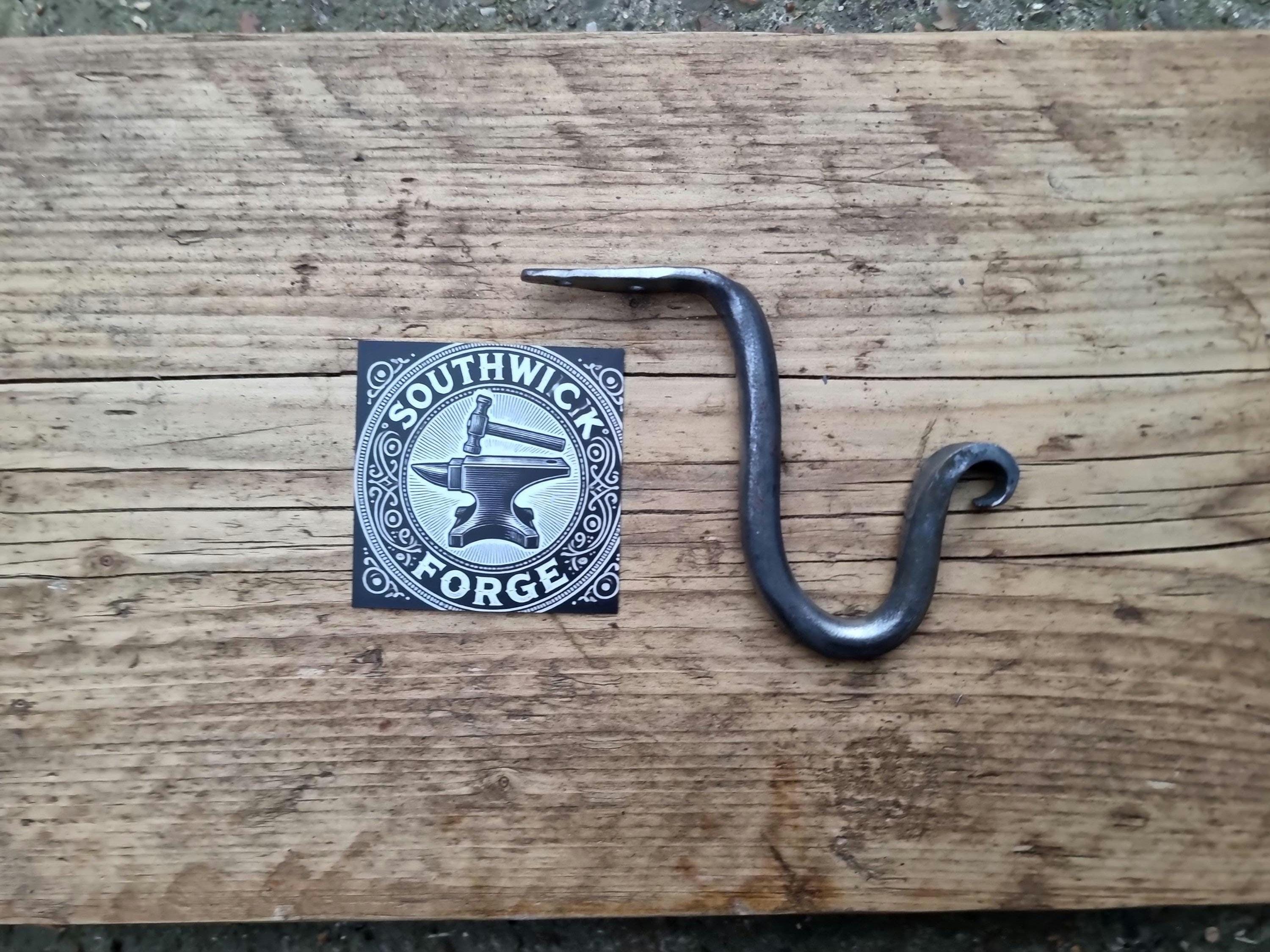 Hand Forged Under Cabinet Hook: Iron Shelf Hanger, 10cm Height - Etsy