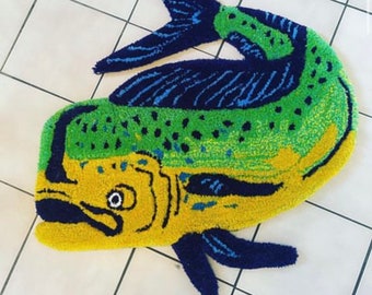 Koi Yin Yang Fish Rug Custom Asian Tufted Rug - Etsy