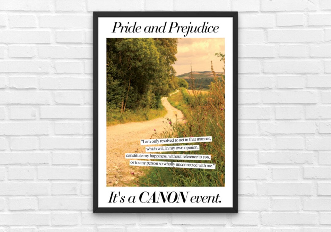 Pride and Prejudice Poster, It's a Canon Event, Literary Art, High ...