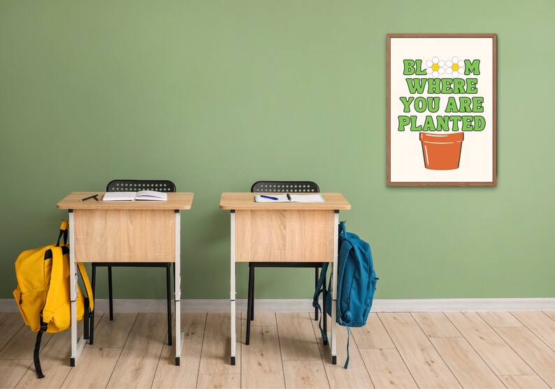 Bloom Where You Are Planted, Classroom Poster, Motivational Poster ...