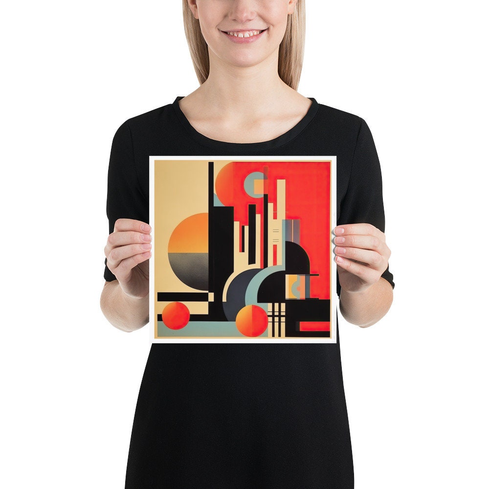 Modernist Elegance - Alvin Lustig-inspired Digital Art Square Poster - Etsy