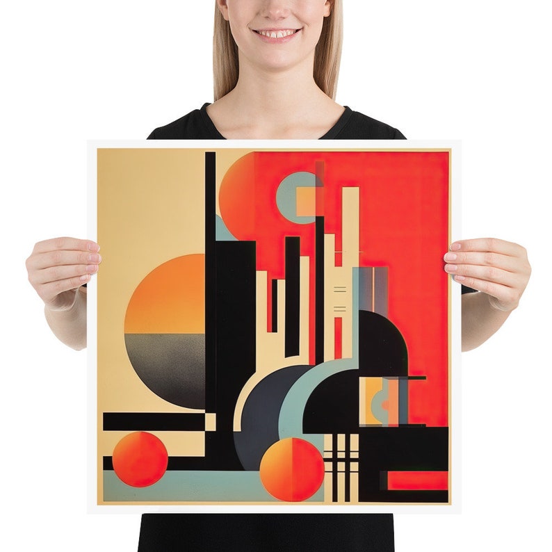 Modernist Elegance - Alvin Lustig-inspired Digital Art Square Poster - Etsy