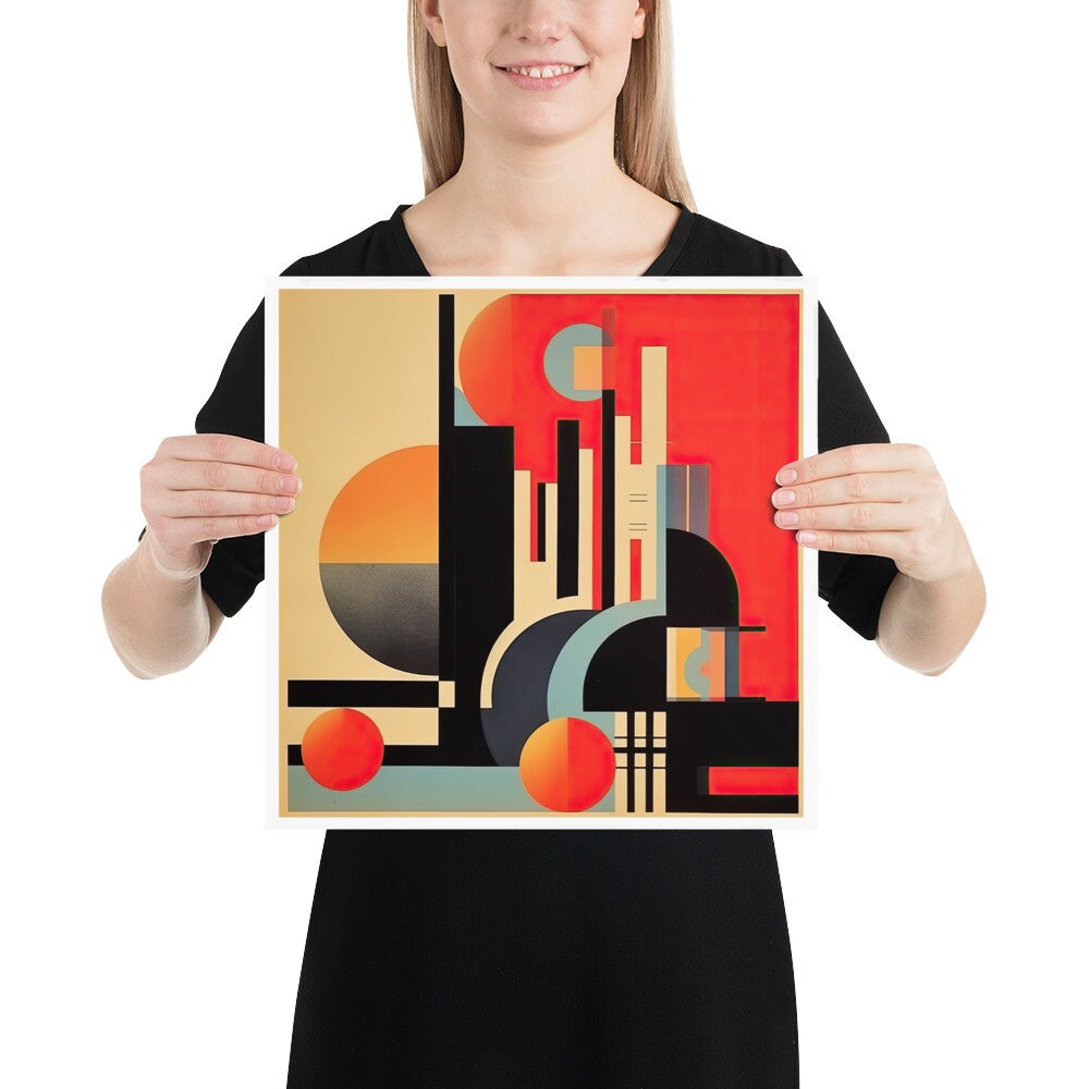 Modernist Elegance - Alvin Lustig-inspired Digital Art Square Poster - Etsy