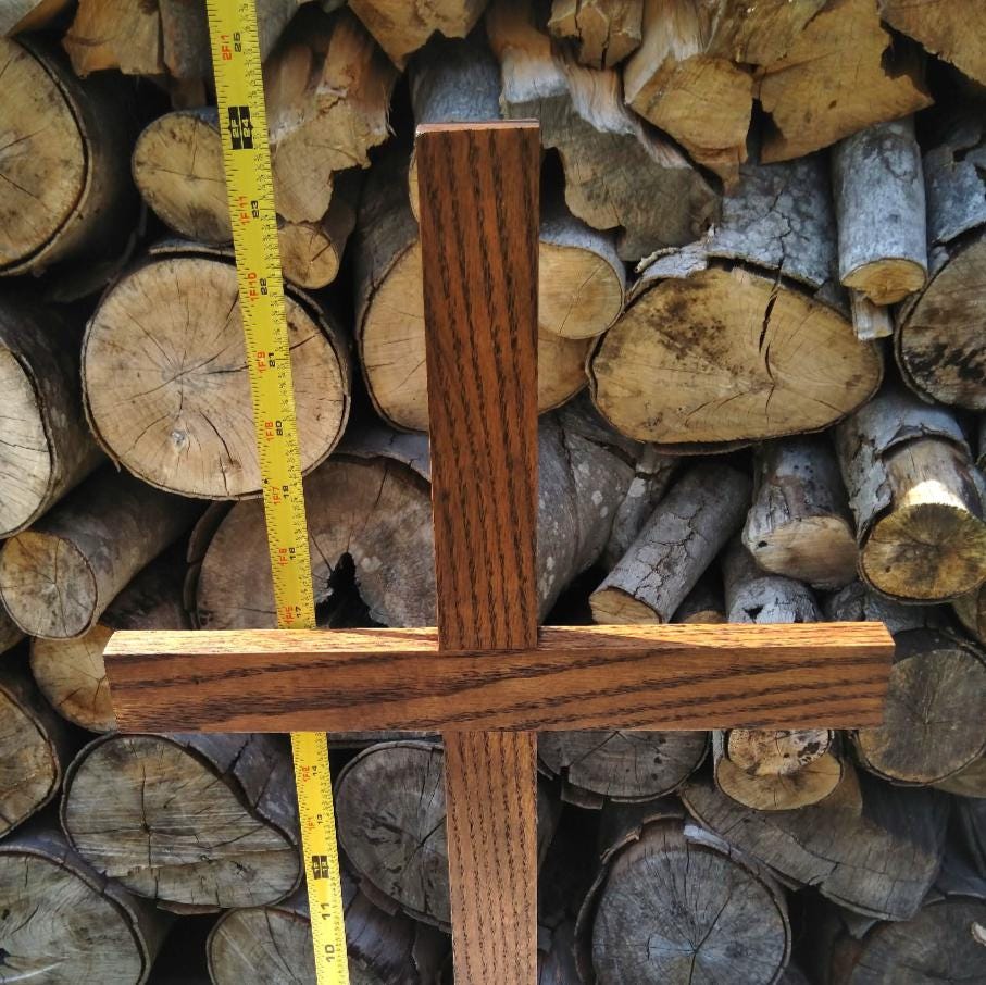 Tabletop Cross / Large 24" Cross With Base / Rustic Standalone Cross ...