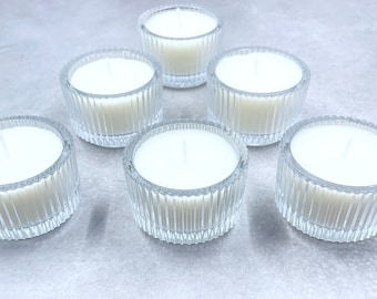 Candle Gift Set 6 Decorative Tea Light Candles 2 Clear Glass Candle ...