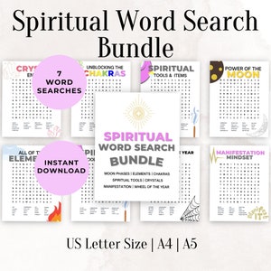 Spiritual Word Search Bundle Printable Spiritual Activity Sheet ...