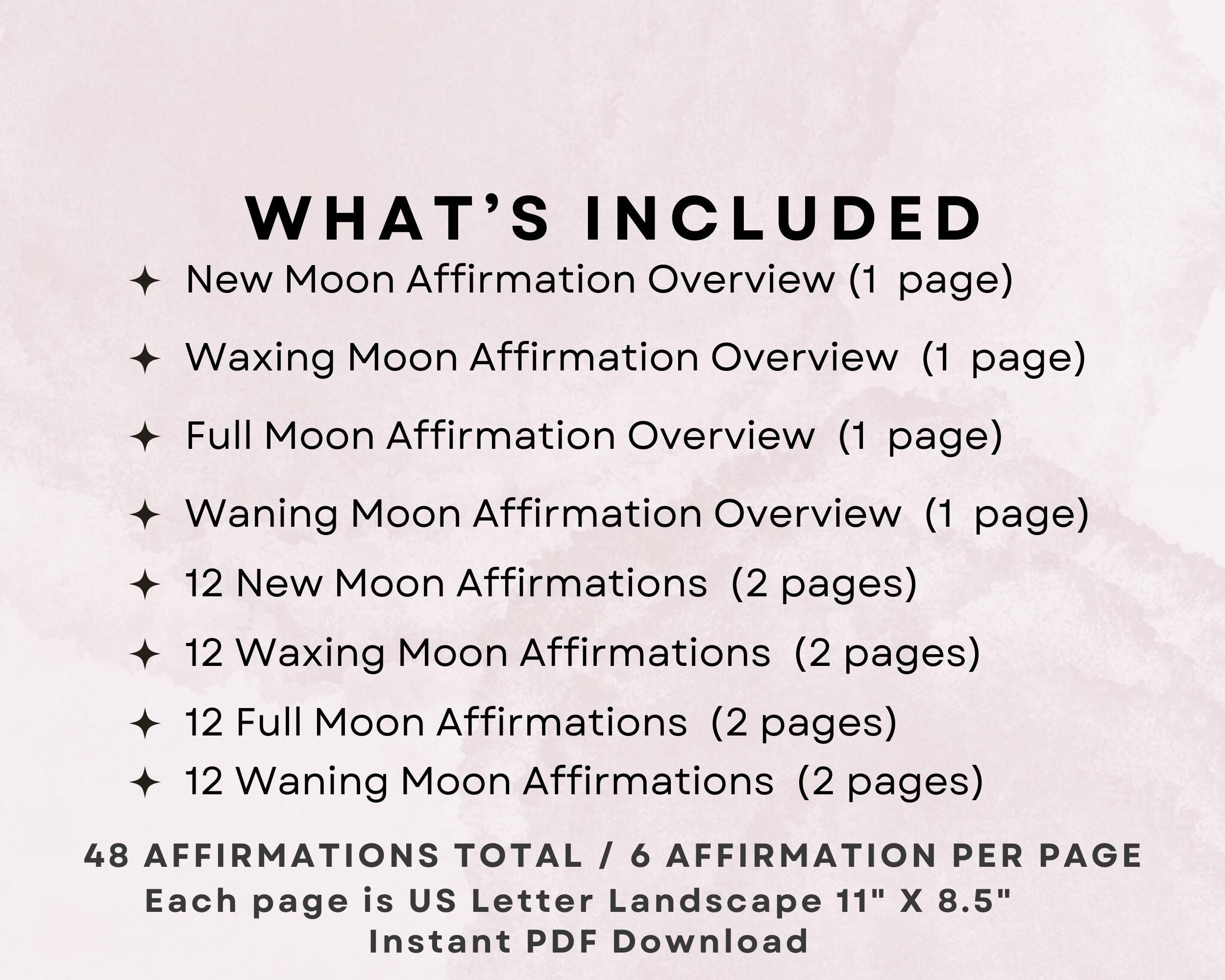 New Moon Affirmation Cards | Moon Manifestation | Moon Magic Printable ...