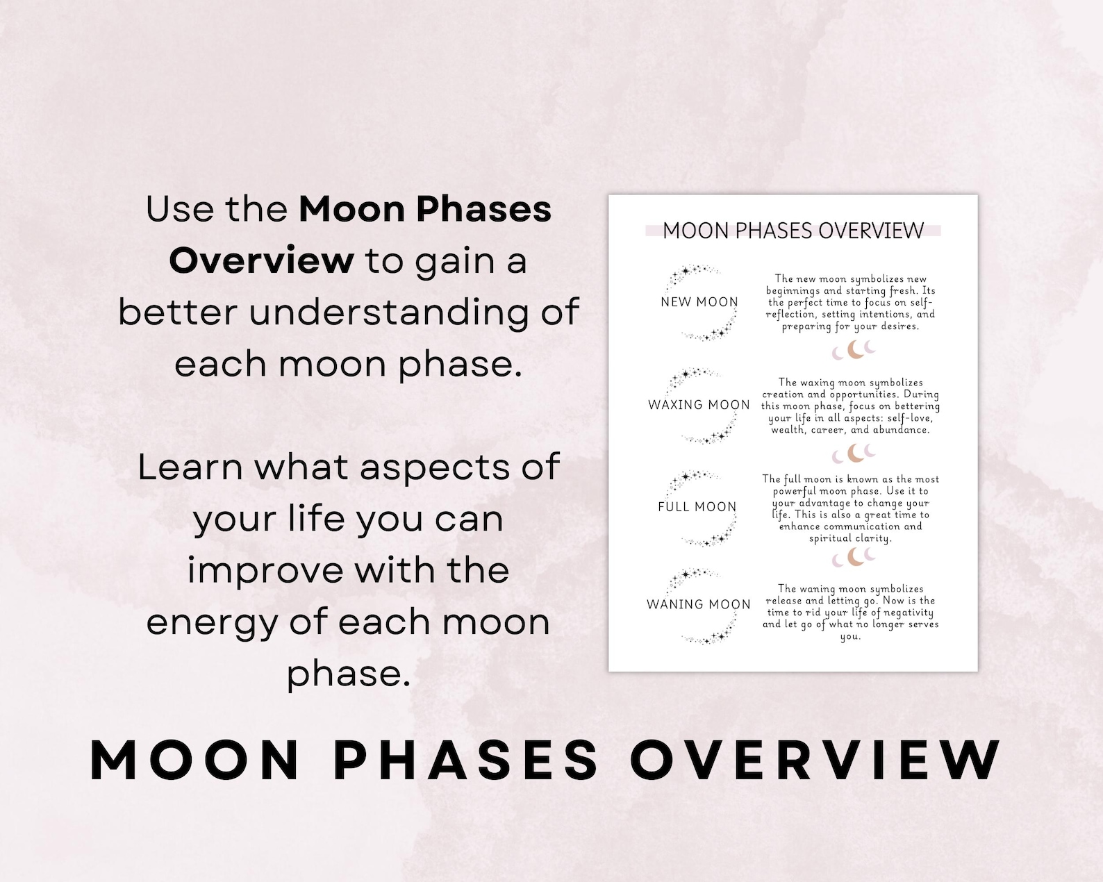 Moon Phases Printable Journal Workbook Lunar Phases Journal Prompts for ...