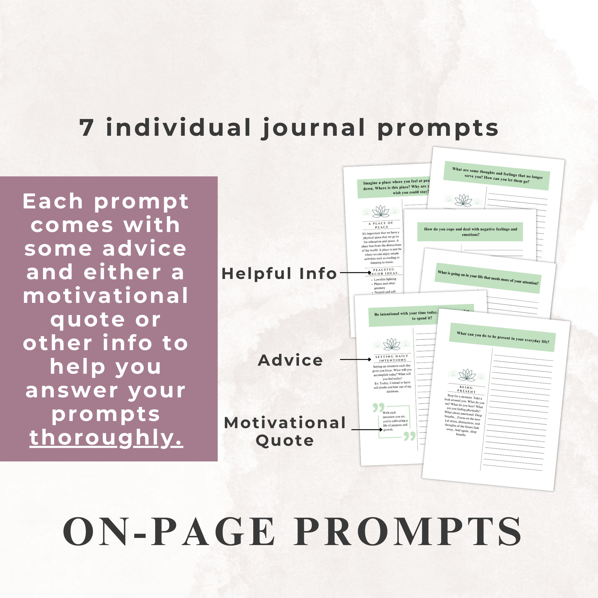 Mindfulness Journal Prompts Printable, Burnout and Self Awareness ...
