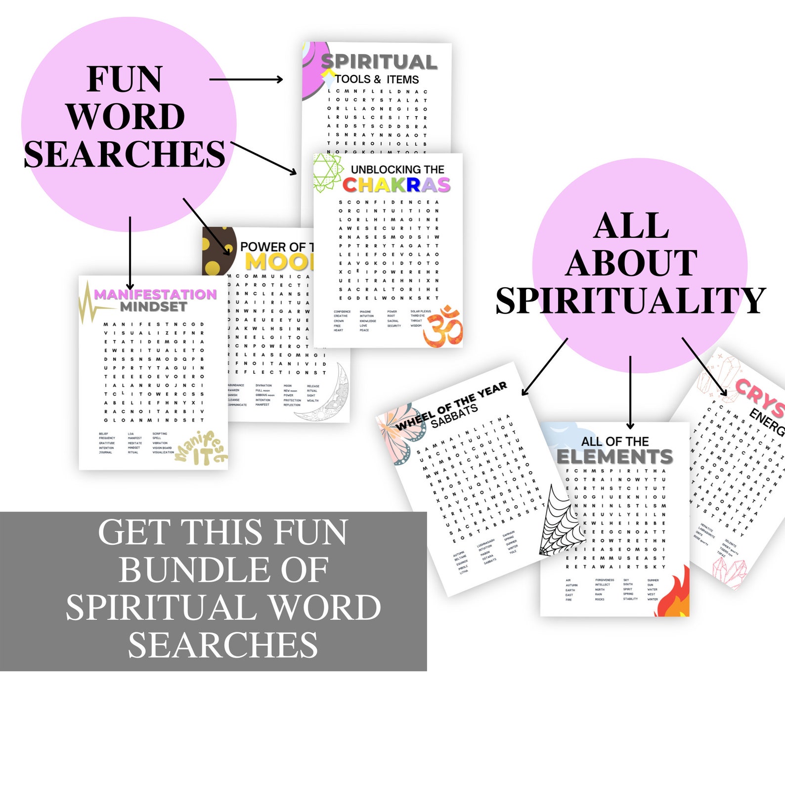 Spiritual Word Search Bundle Printable Spiritual Activity - Etsy