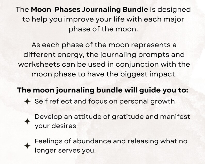 Moon Phases Printable Journal Workbook Lunar Phases Journal Prompts for ...