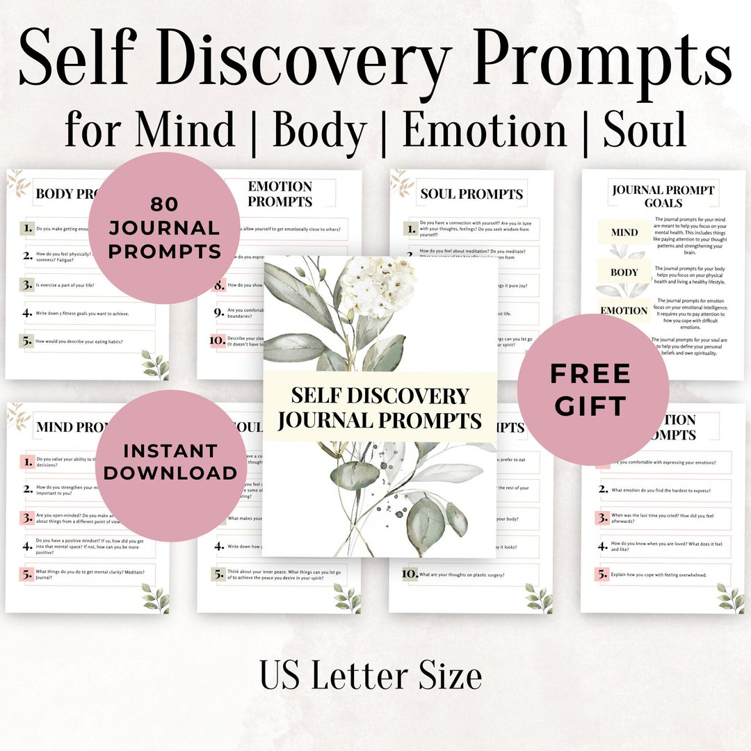 Journal Prompts for Self Discovery and Personal Growth Printable Pages ...