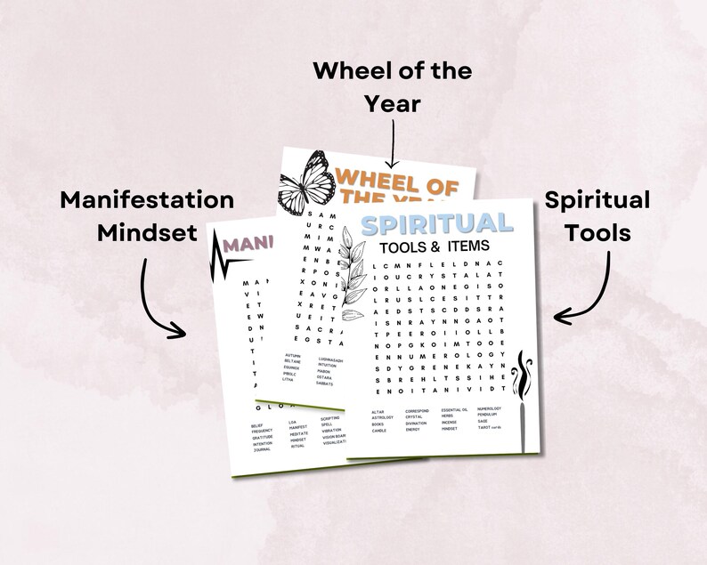 Spiritual Word Search Bundle | Printable Spiritual Activity Sheet ...