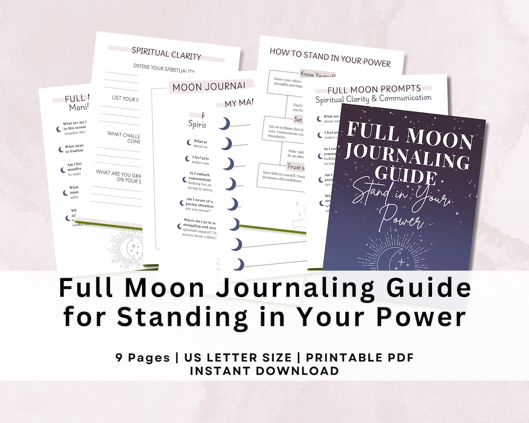 Full Moon Journal Printable Workbook Moon Phases Printable Prompts ...