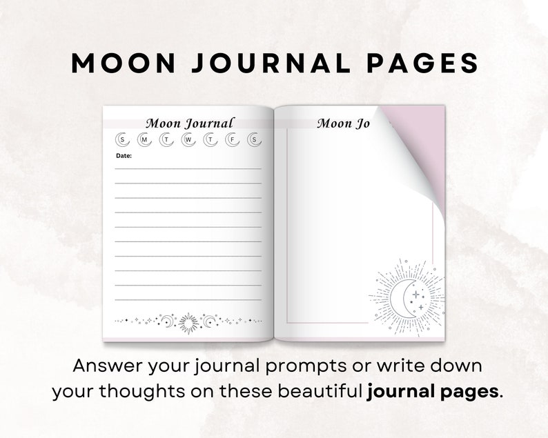 Moon Phases Printable Journal Workbook Lunar Phases Journal Prompts for ...