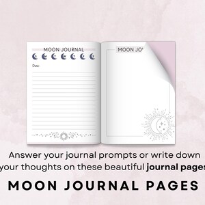 Moon Phases Printable Journal Workbook | Lunar Phases Journal Prompts ...