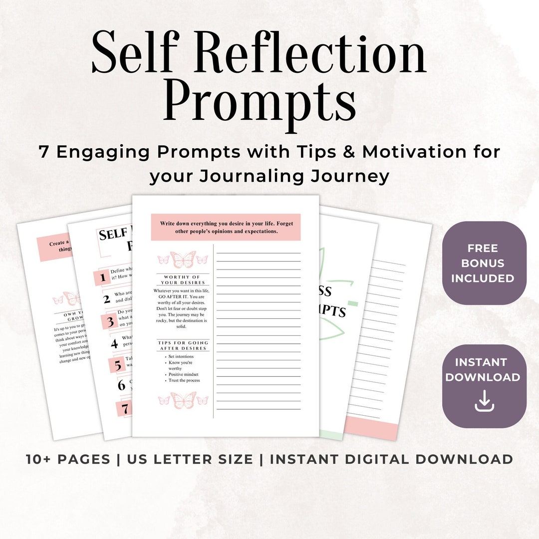 Deep Self Reflection Journal & Writing Prompts Self - Etsy