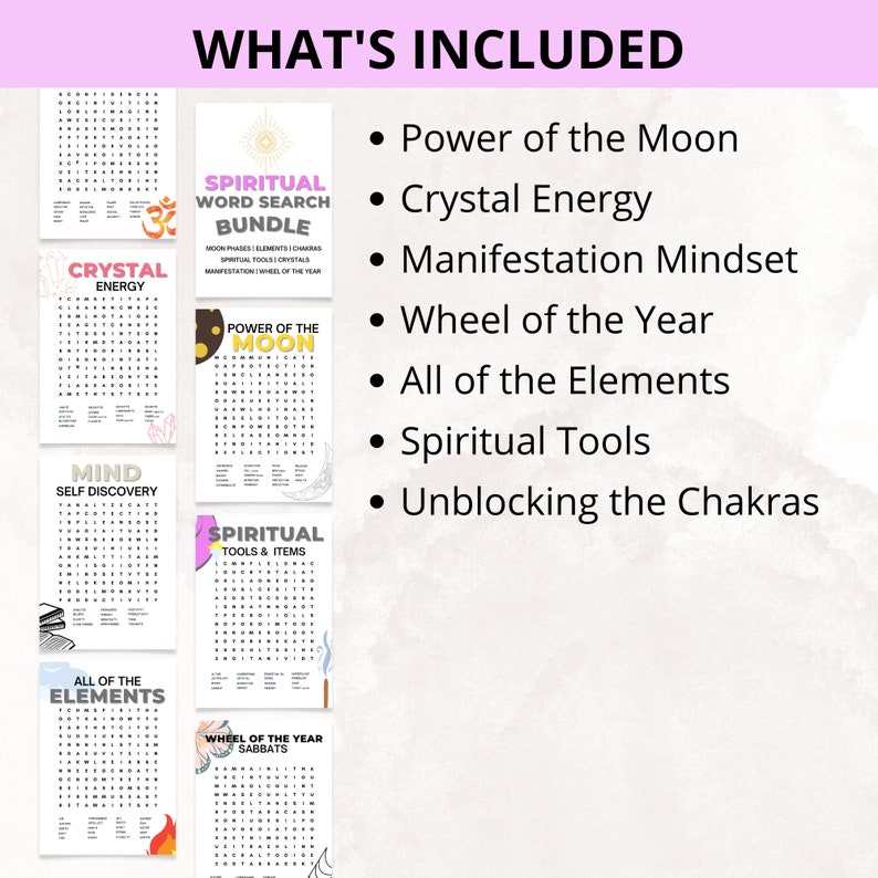 Spiritual Word Search Bundle Printable Spiritual Activity Sheet ...