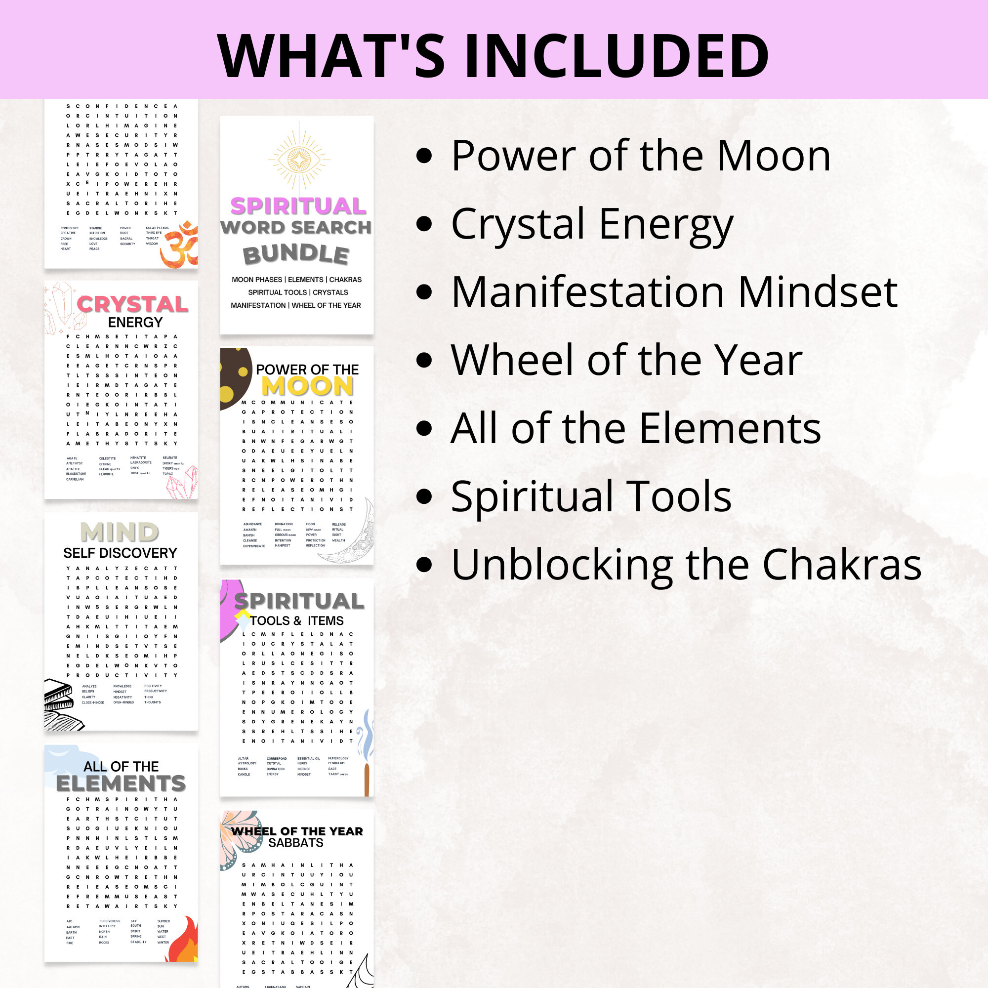 Spiritual Word Search Bundle Printable Spiritual Activity Sheet ...