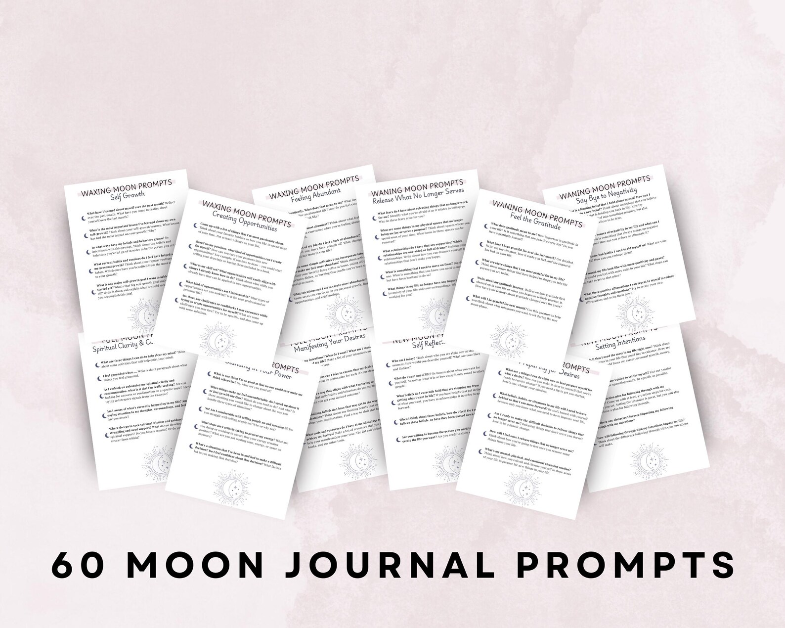 Moon Phases Printable Journal Workbook Lunar Phases Journal Prompts for ...