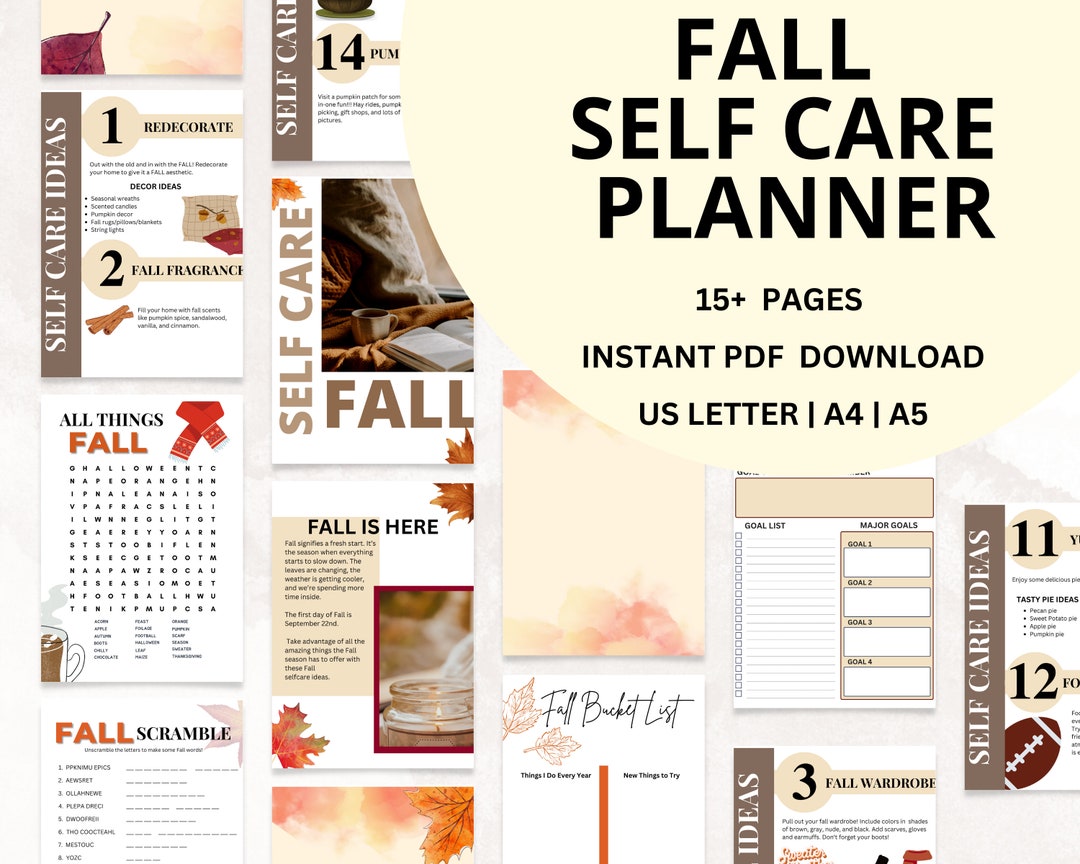 Fall Self-care Goal Planner Printable | Fall Self-care Pages | Fall ...