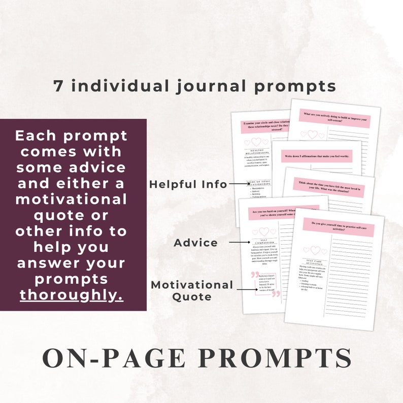 Self Love Journal Prompts Printable, Loving Yourself Guided Prompts ...