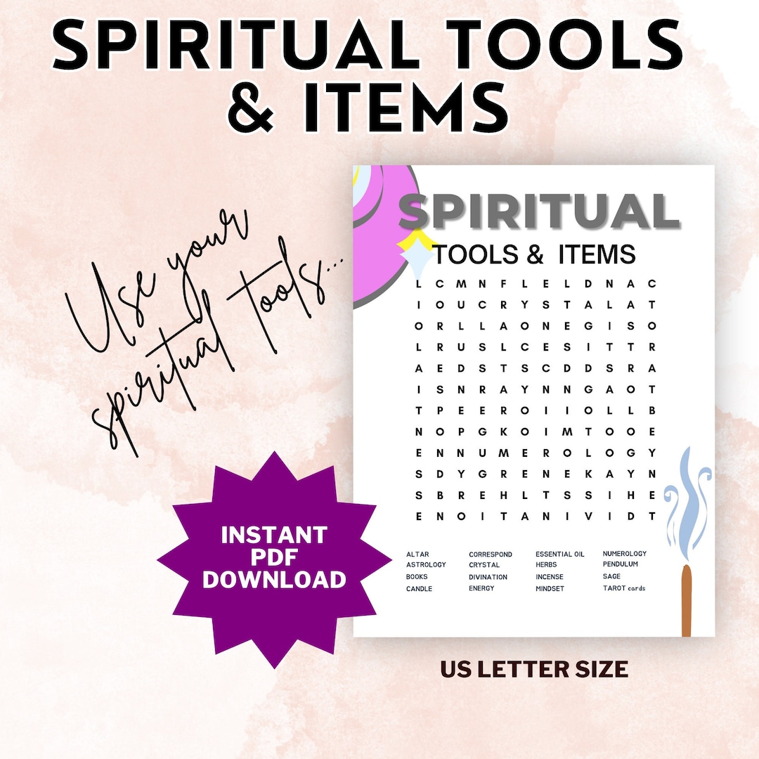 Spirtual Tools Word Search Printable spiritual Activity Sheet - Etsy