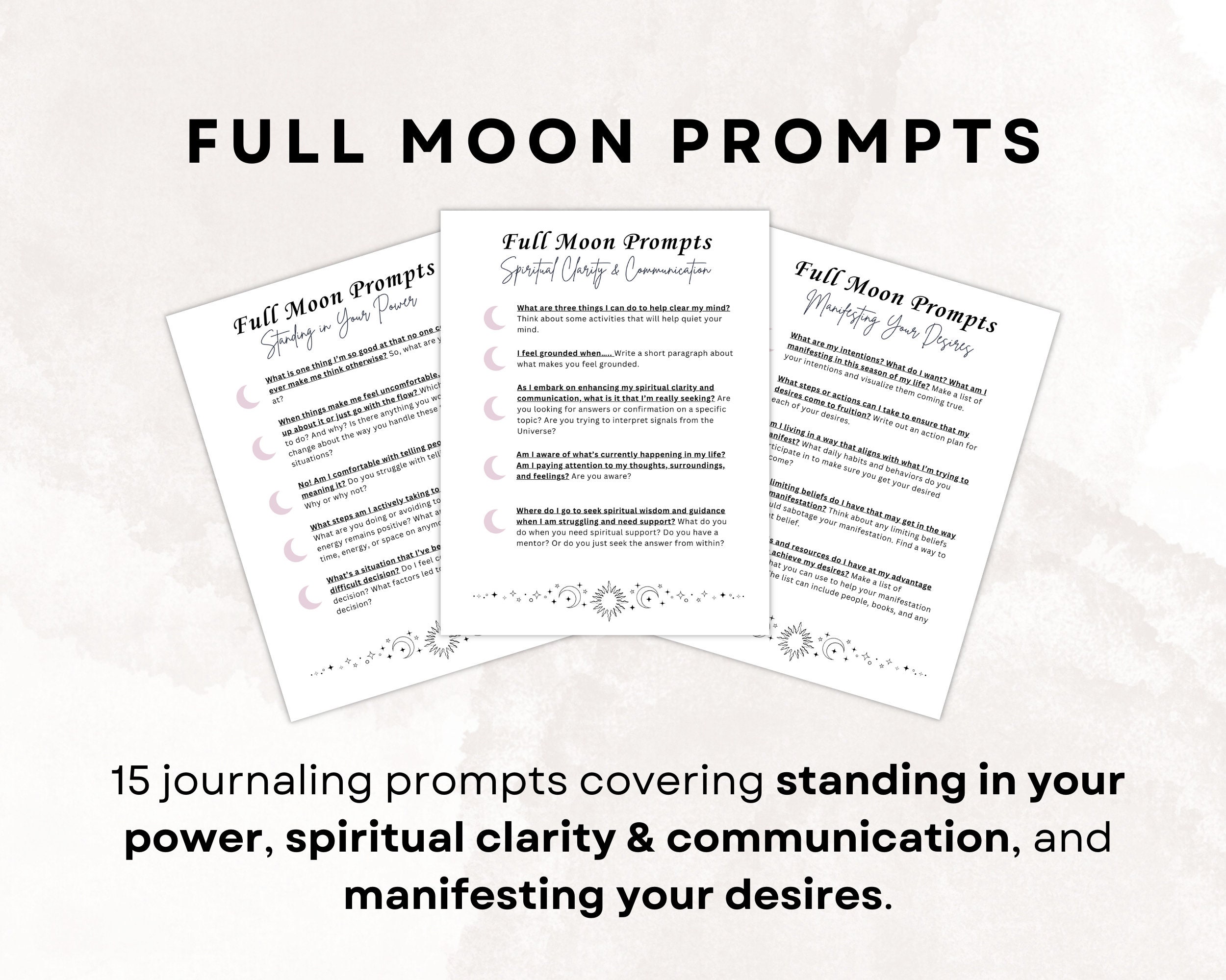 Full Moon Journal Printable Workbook Moon Phases Printable Prompts ...
