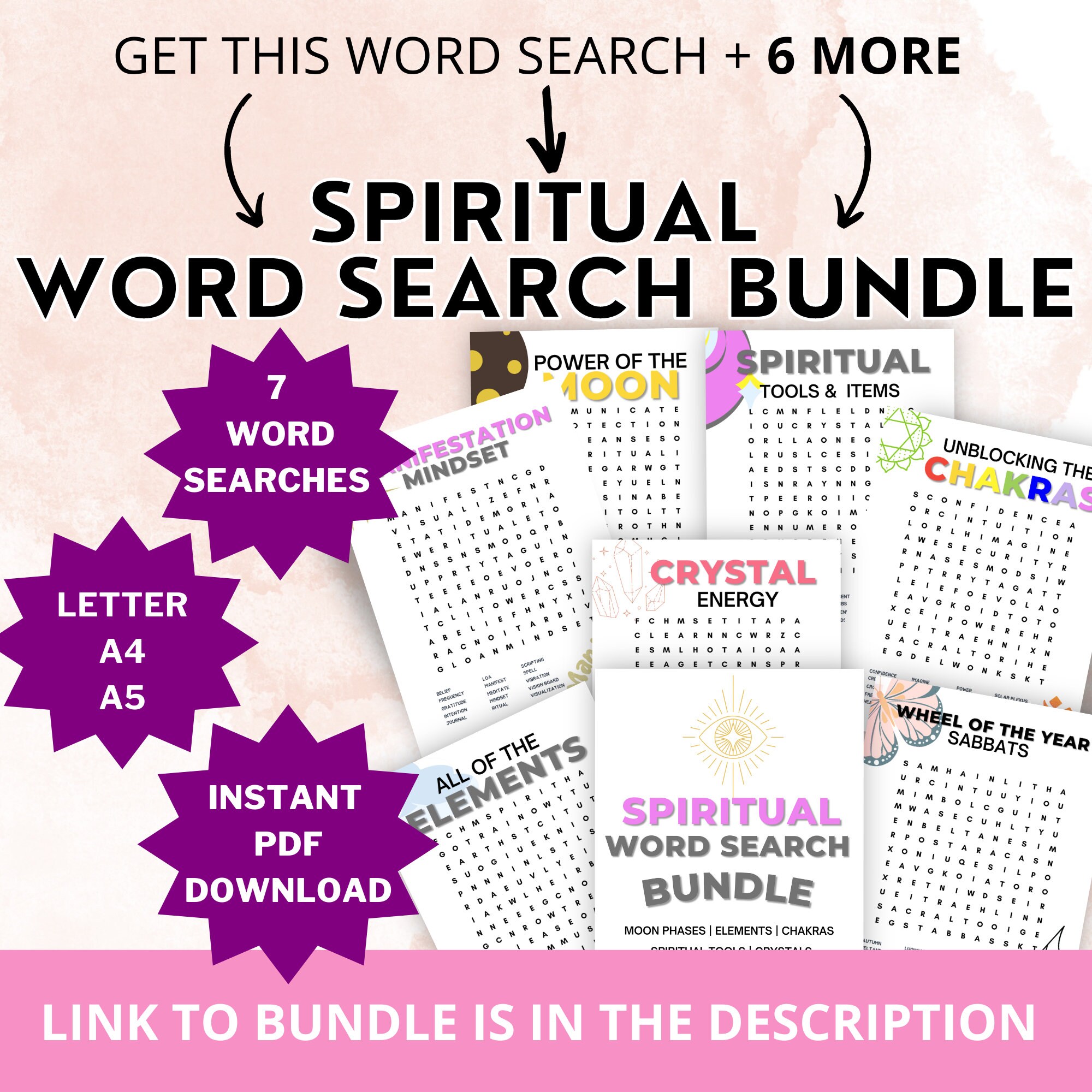 Crystal Meaning Word Search Printable Crystal Magic Instant Download ...
