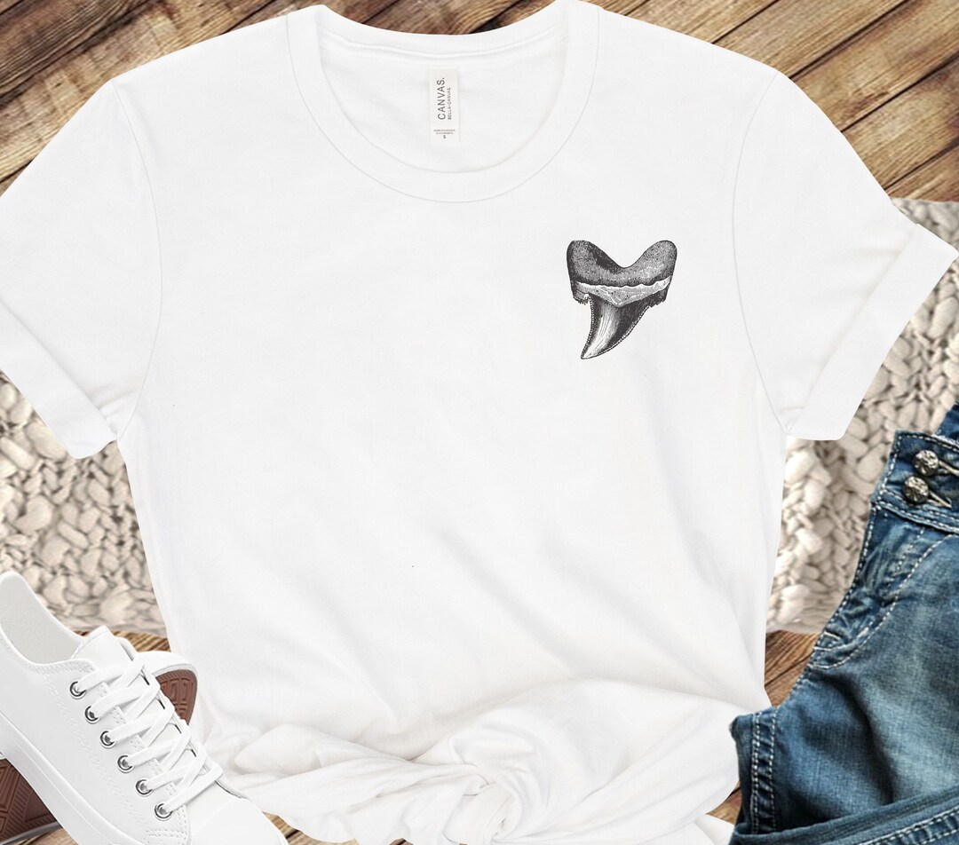 Shark Tooth Tshirt, Shark Tooth Hunter, Fossil Hunting, Great White Tooth Shirt, Shark Shirt ...