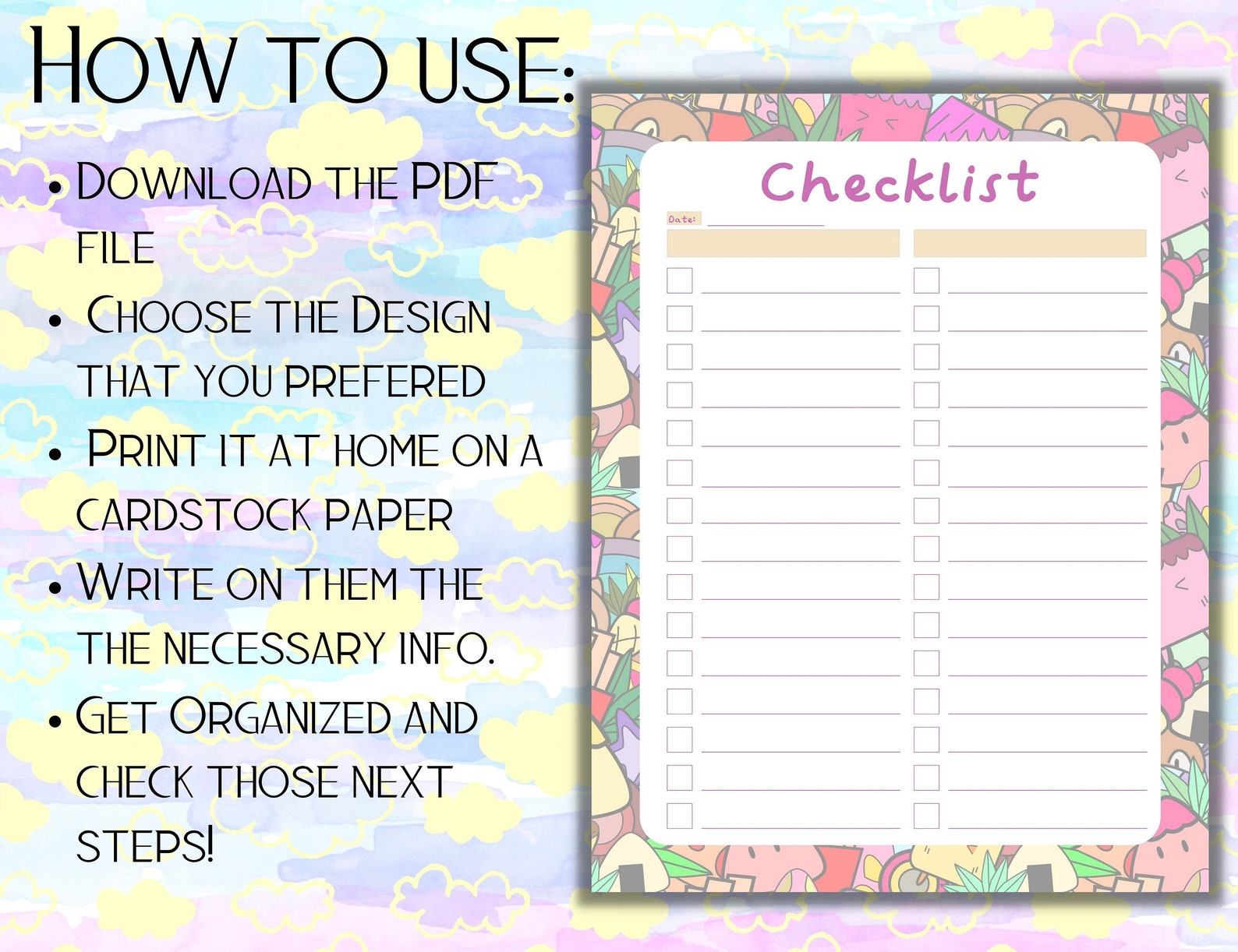 Printable Blank Checklists Different Designs Styles, to Do List ...