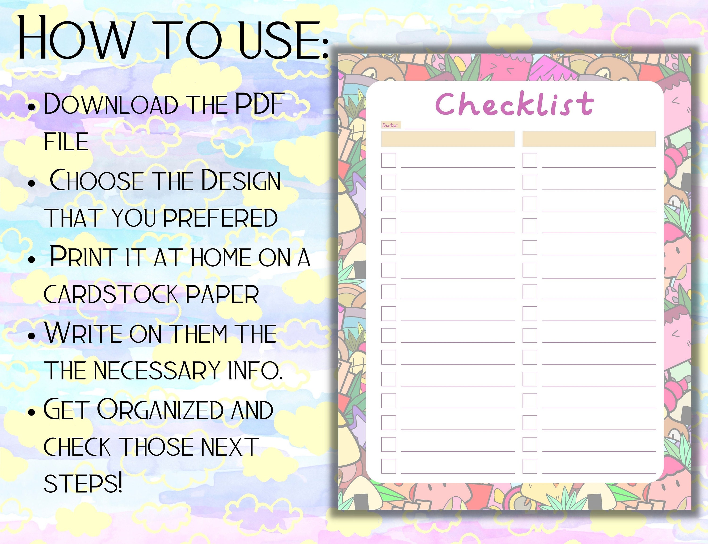 Printable Blank Checklists Different Designs Styles, to Do List ...