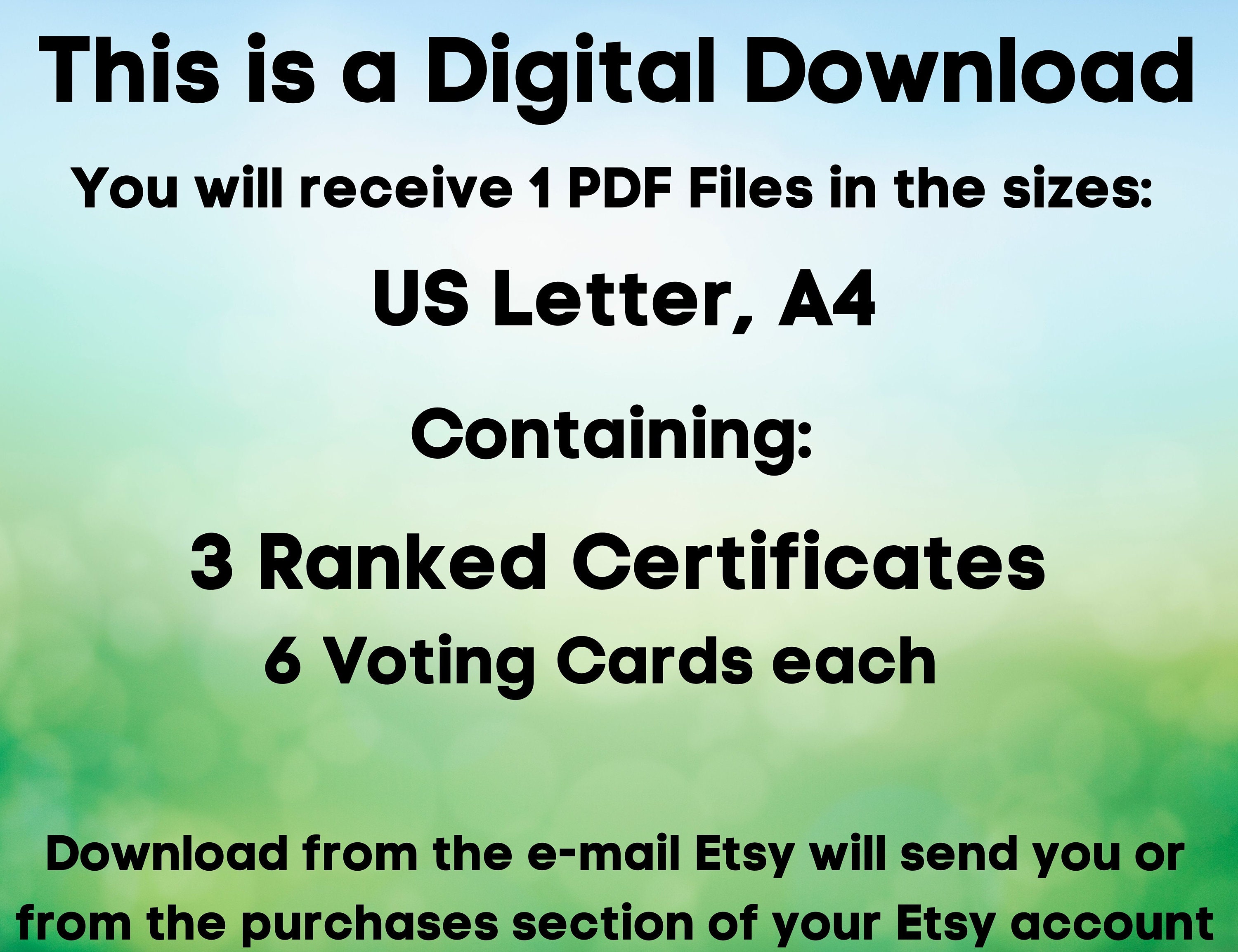 English Printable Easter Spring Event Awards Certificates Plus Voting ...