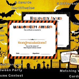 English Printable Halloween Fall Event Awards Certificates Plus Voting ...