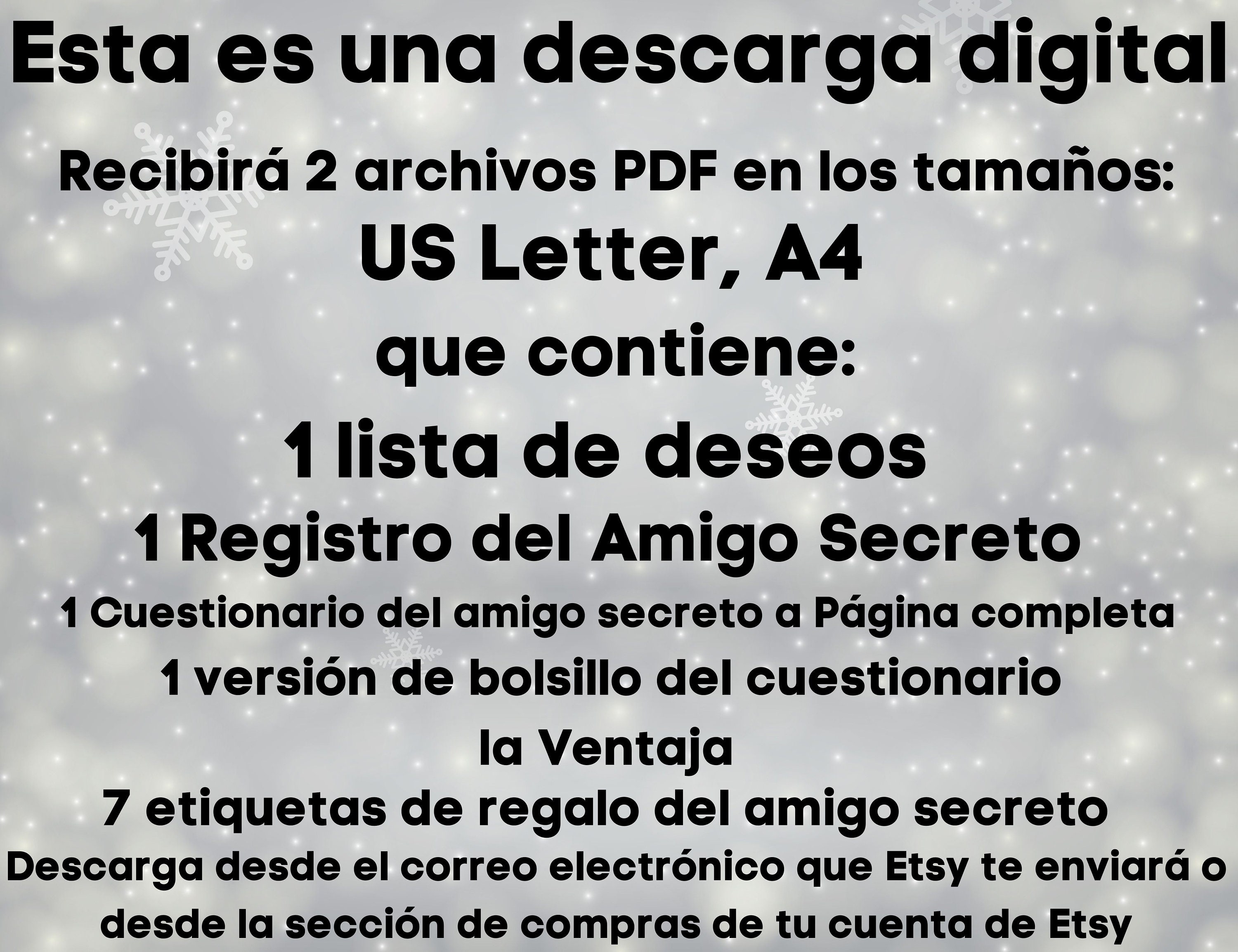 Christmas Bundle Spanish Printable Secret Santa Fillable Sheets, Wish ...