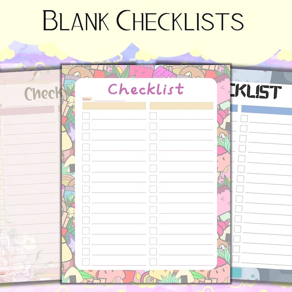 Printable Blank Checklists Different Designs Styles, to Do List ...