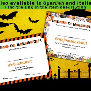 English Printable Halloween Fall Event Awards Certificates Plus Voting ...