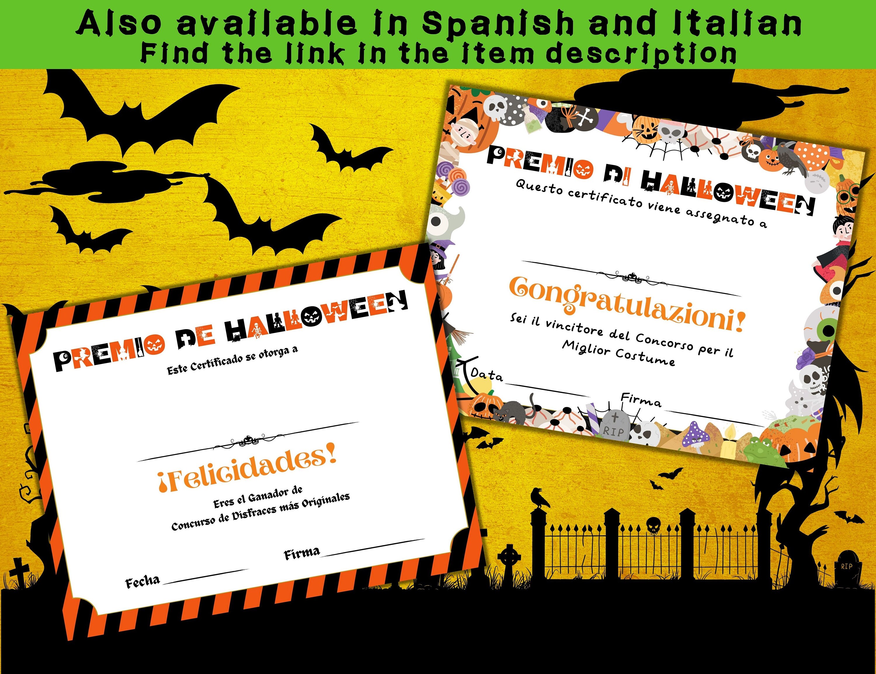 English Printable Halloween Fall Event Awards Certificates Plus Voting ...