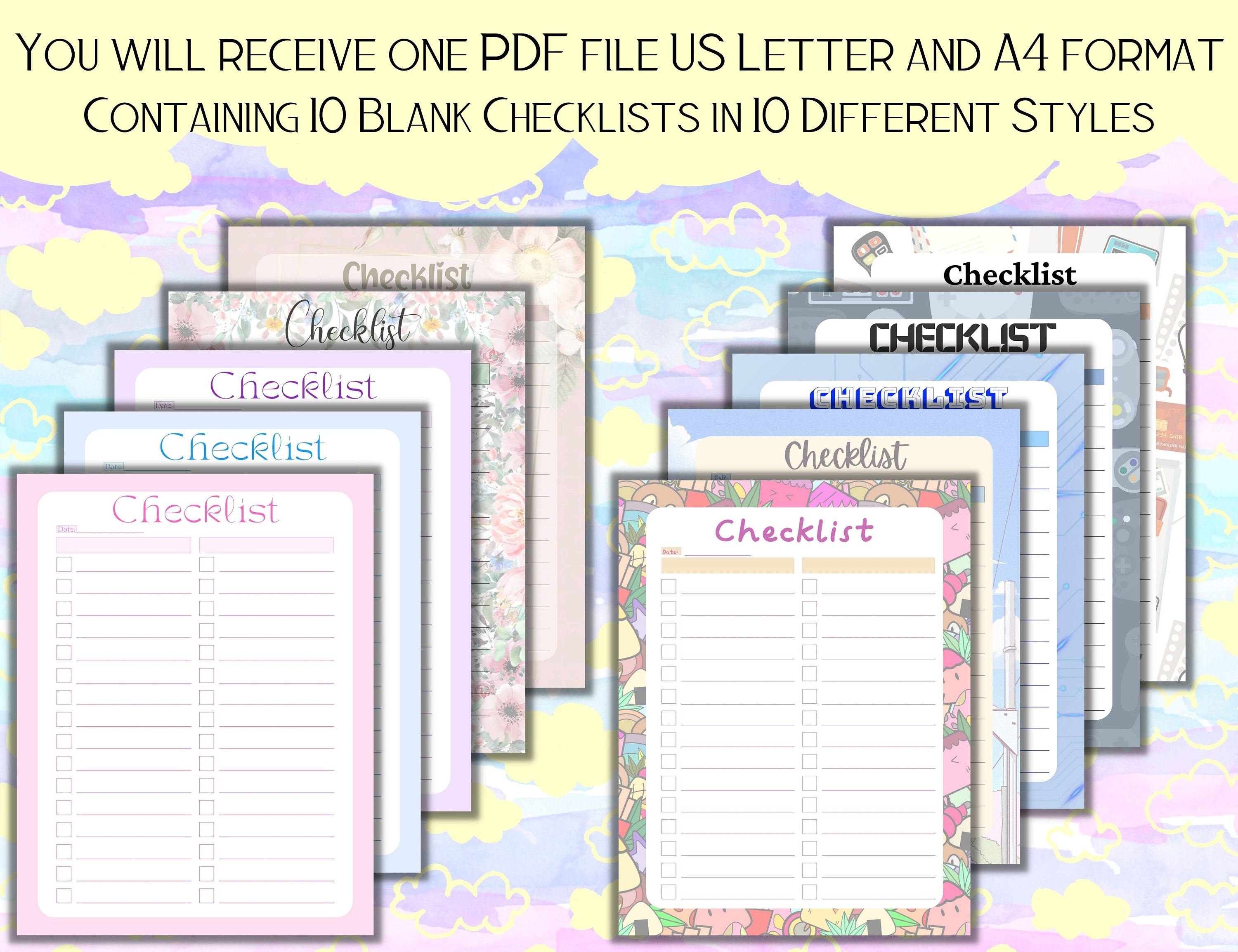 Printable Blank Checklists Different Designs Styles, to Do List ...