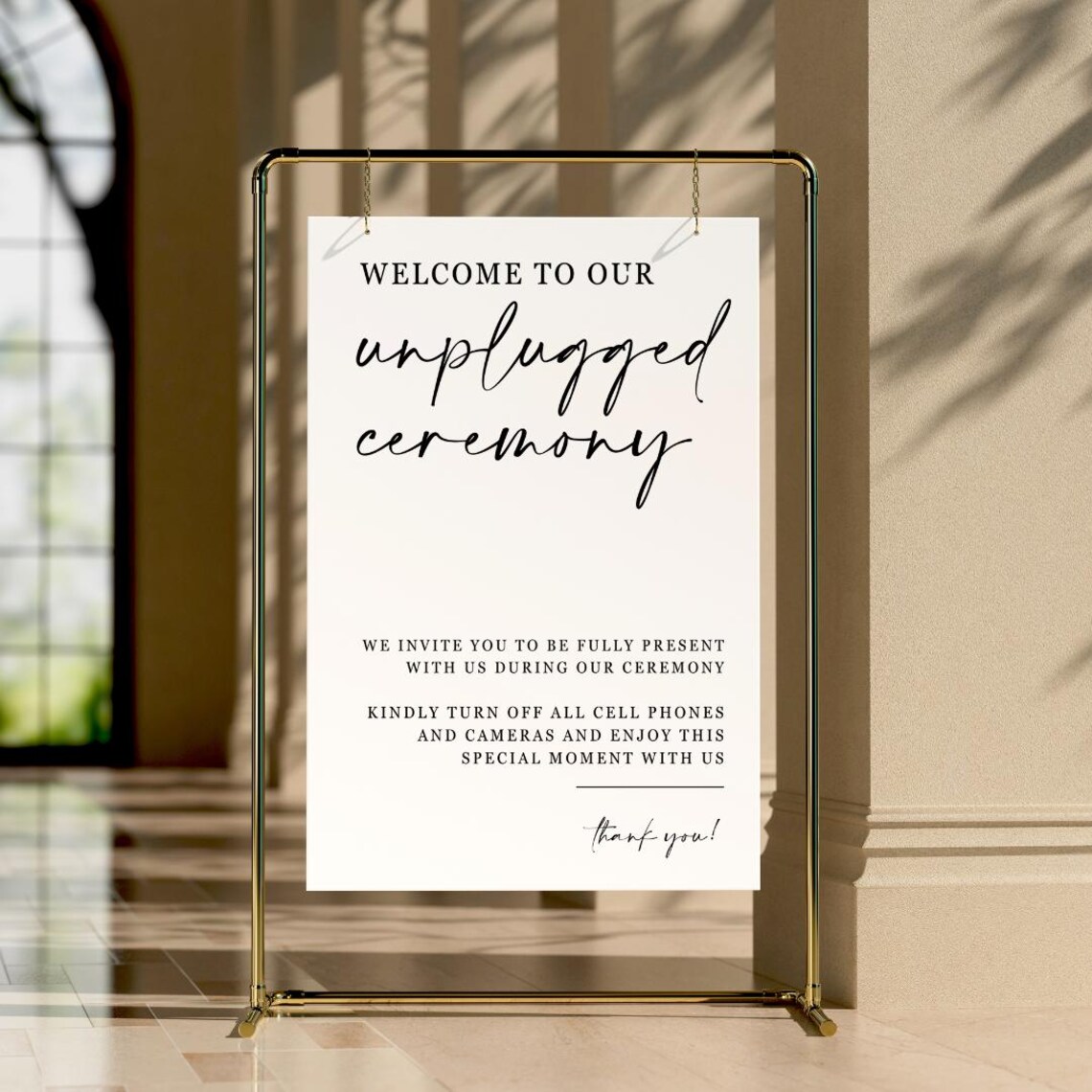 Unplugged Ceremony Sign Printable • Editable Wedding Sign Template ...