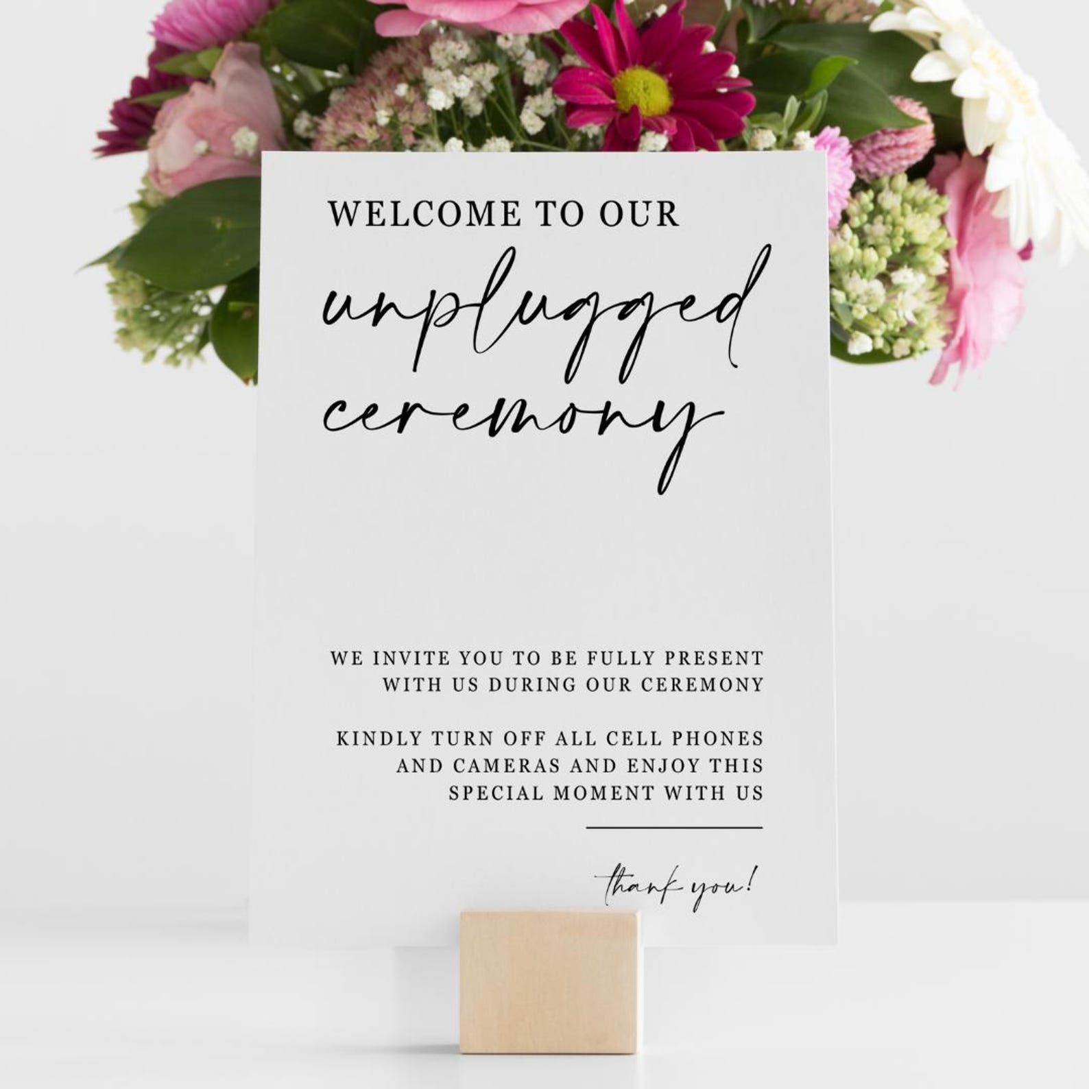Unplugged Ceremony Sign Printable • Editable Wedding Sign Template ...