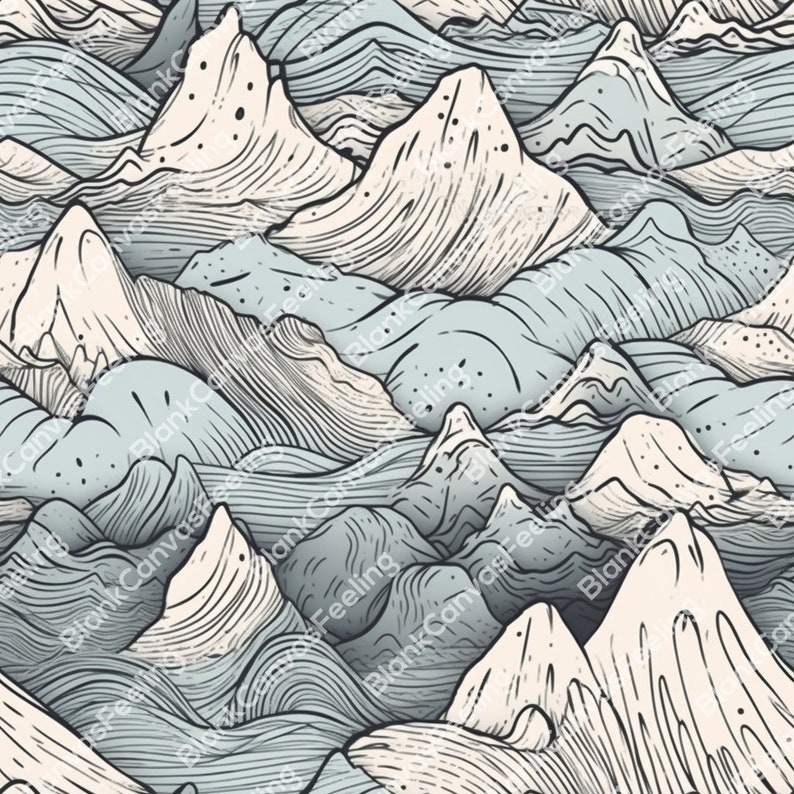 Mountain Patterns Illustration Set Seamless Patterns Digital - Etsy