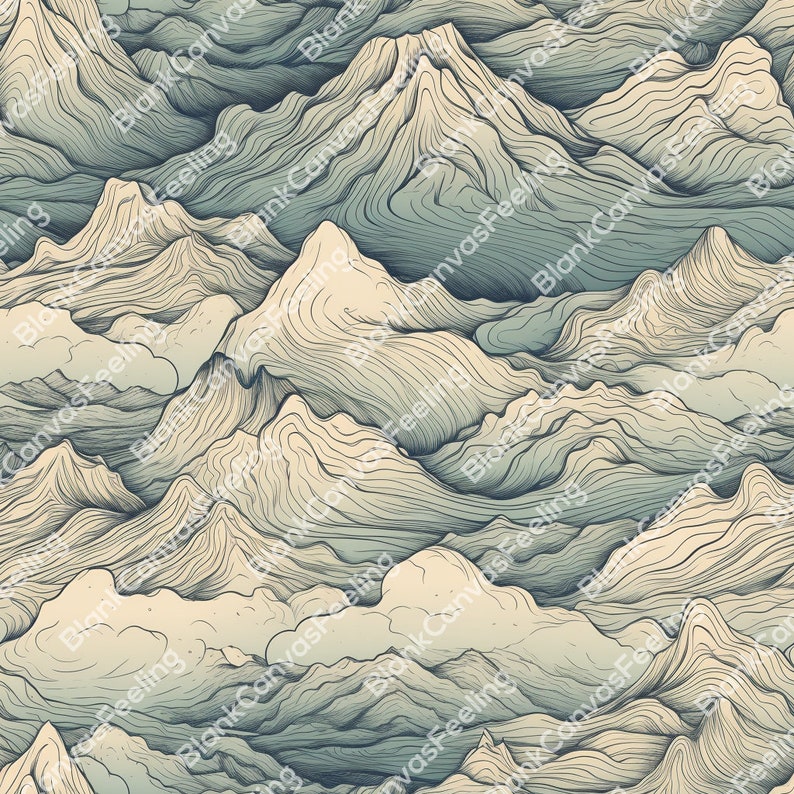 Mountain Patterns Illustration Set Seamless Patterns Digital - Etsy