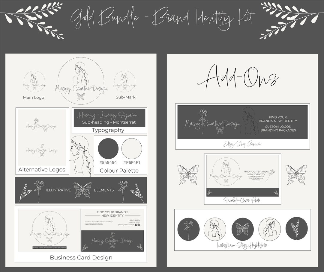 Custom Brand Identity Kits Logos, Colour Palette, 2 X Fonts, Sub-mark ...