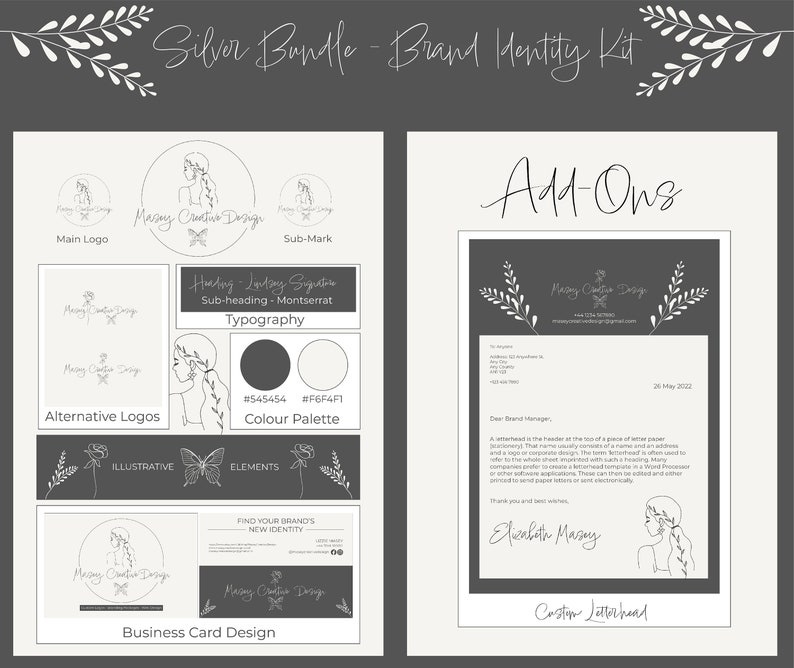 Custom Brand Identity Kits Logos, Colour Palette, 2 X Fonts, Sub-mark ...