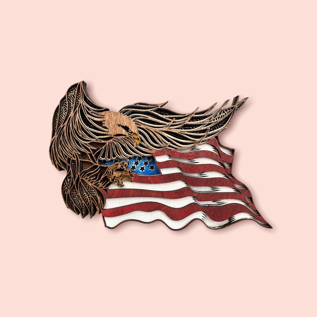 Laser Cut Eagle and Flag - Etsy