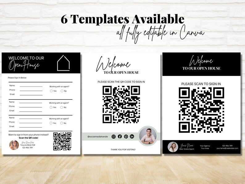 Realtor Open House Sign-in Sheet Template With QR Code (editable PDF ...