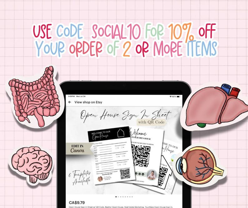 15 Digital Anatomy Stickers | Human Biology Stickers | Human Anatomy ...