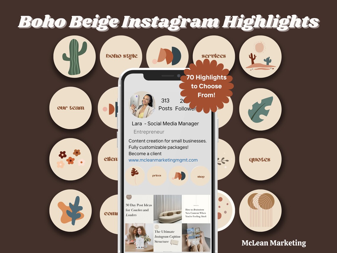 70 Boho Instagram Highlight Covers | Cute Aesthetic IG Story Icons ...