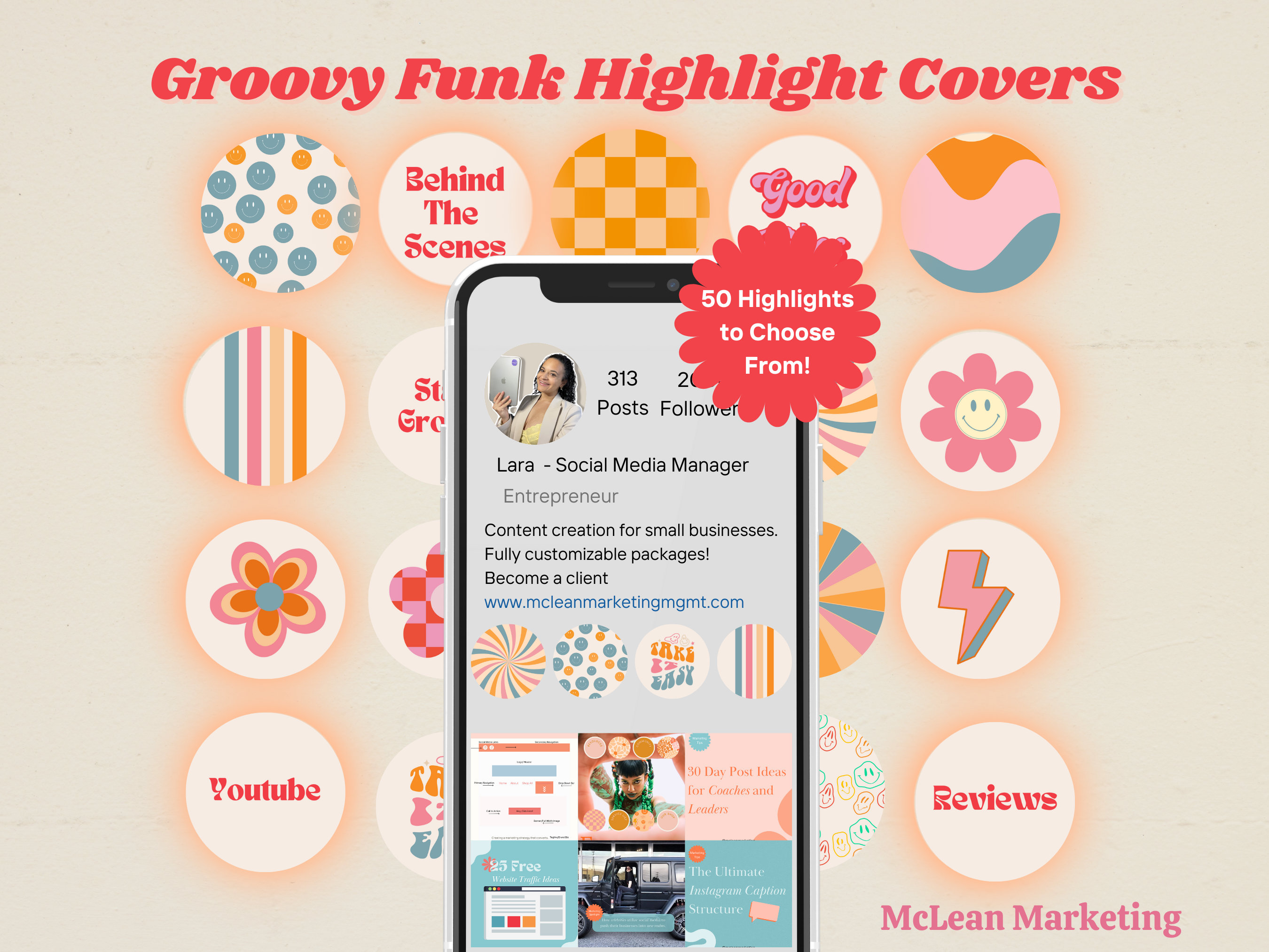 50 Instagram Highlight Covers, Groovy Covers for Instagram, 90s ...